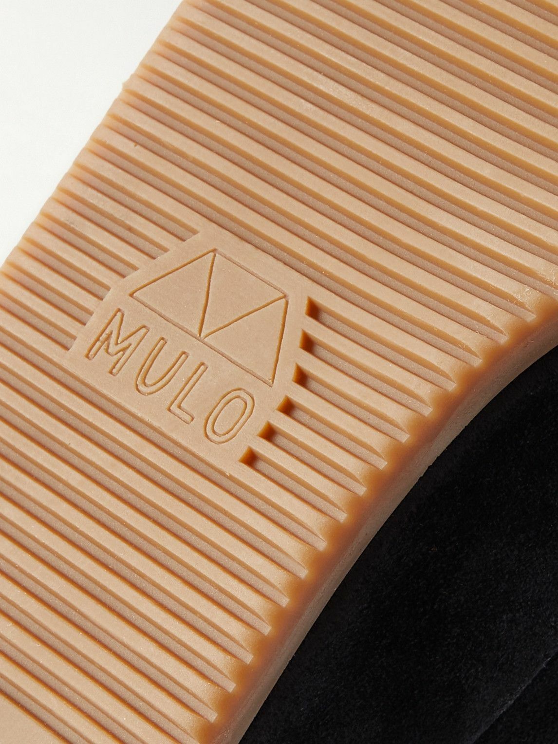 Mulo - Shearling-Lined Suede Slippers - Blue Mulo