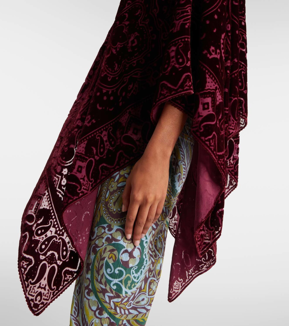 Etro Paisley silk-blend velvet poncho Etro