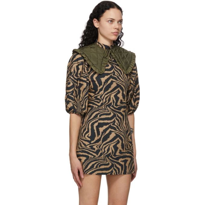 GANNI Khaki Recycled Ripstop Collar GANNI