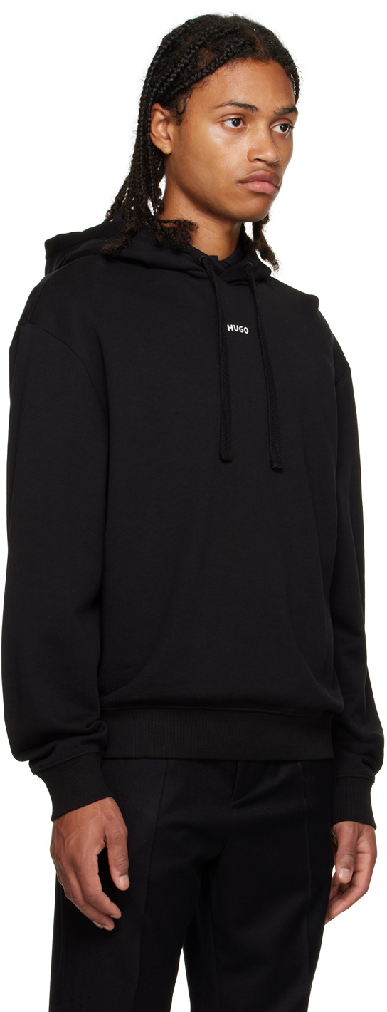 Hugo Black Drawstring Hoodie Hugo Boss
