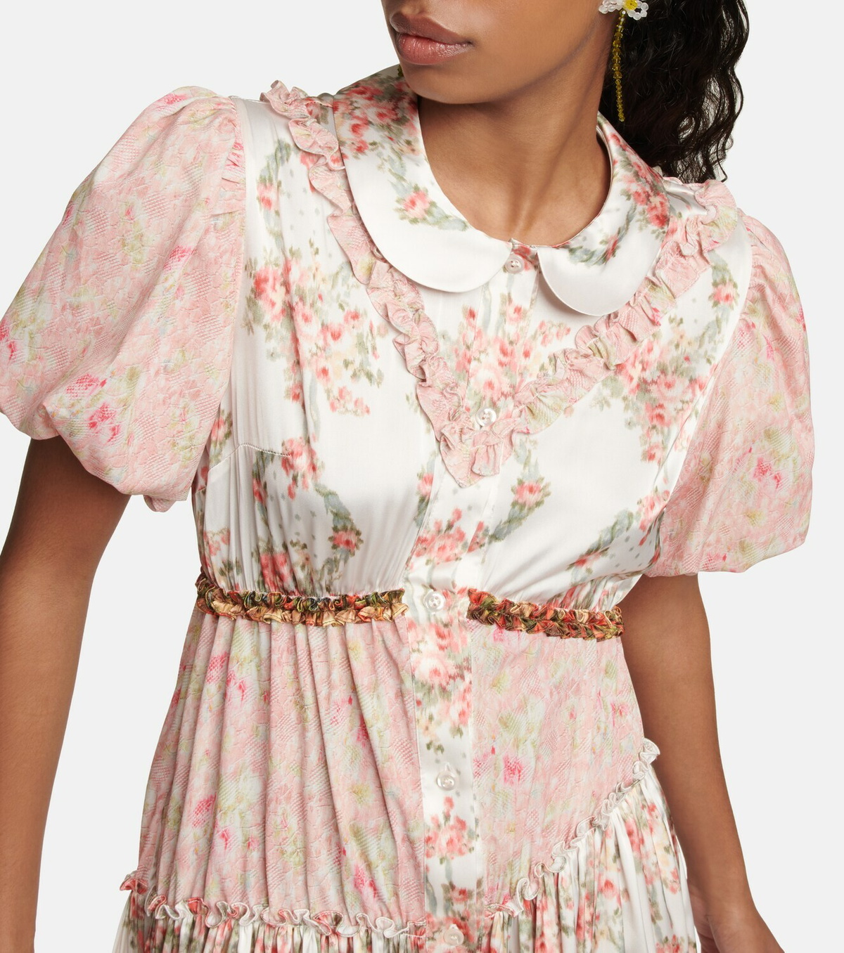 Simone Rocha - Patchwork floral midi dress Simone Rocha