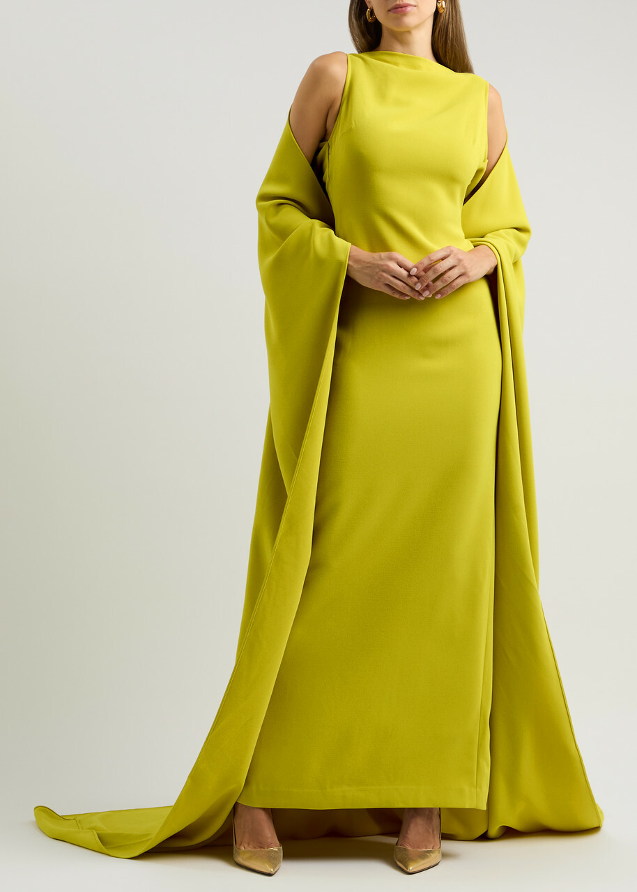 Solace London Kaila Cape Gown Yellow Solace London