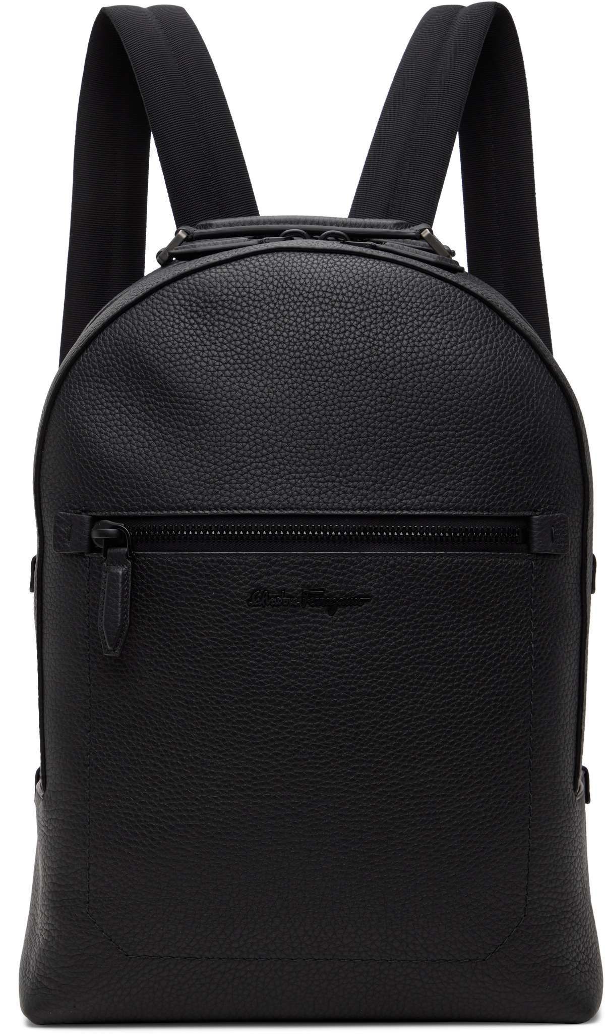 Ferragamo Black Calfskin Backpack Salvatore Ferragamo
