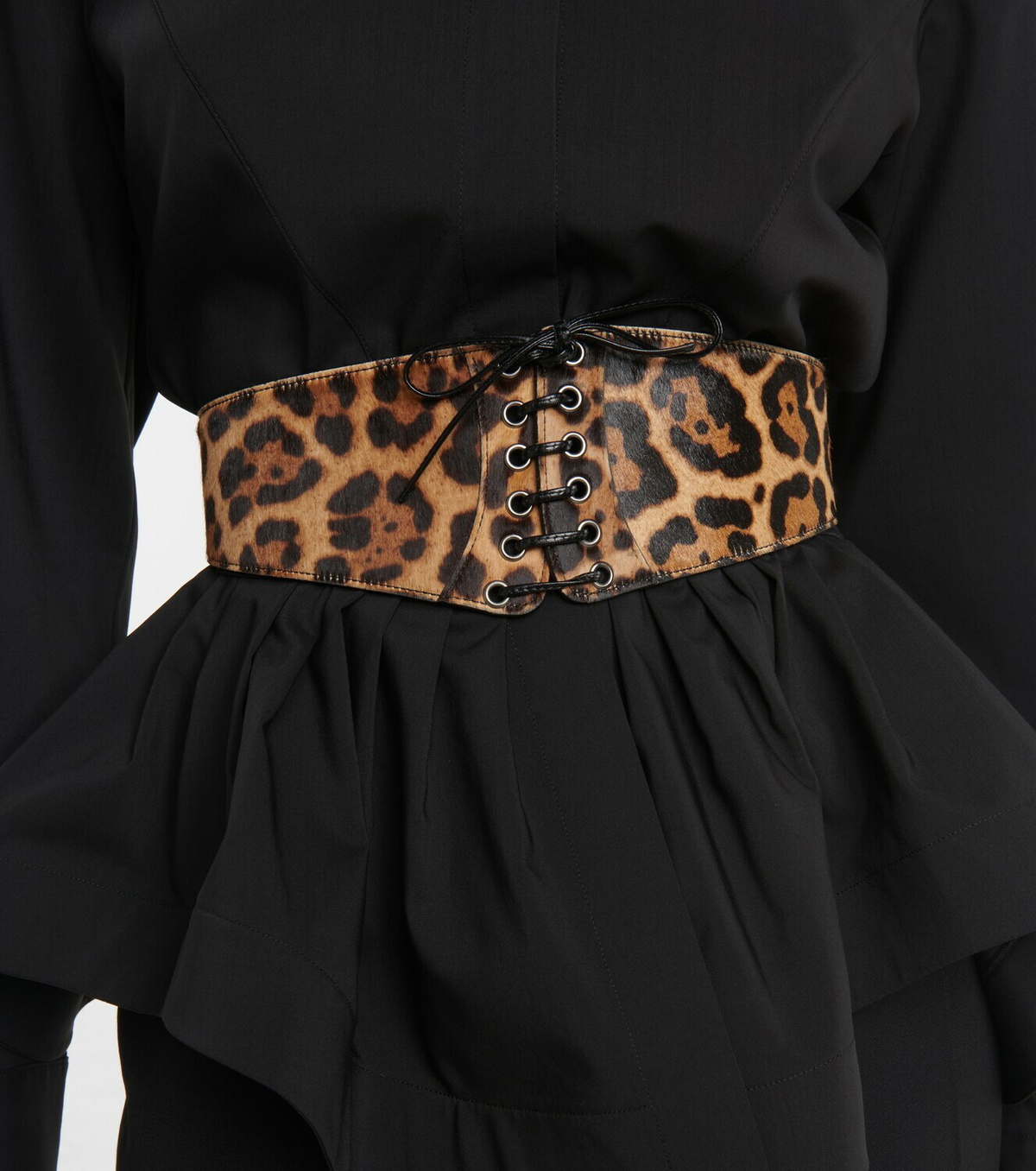 Alaïa Leopard-print calf hair belt ALAÏA