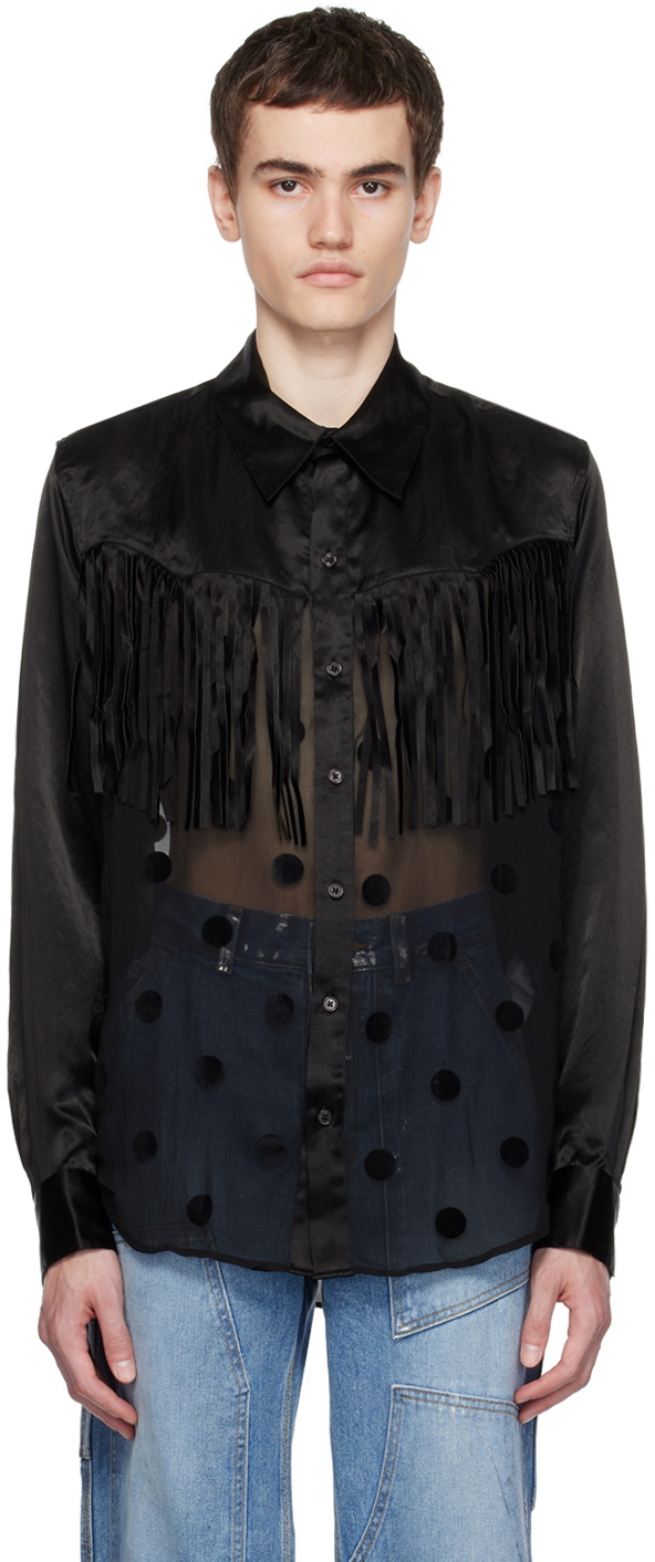 Martine Rose Black Fringe Shirt Martine Rose