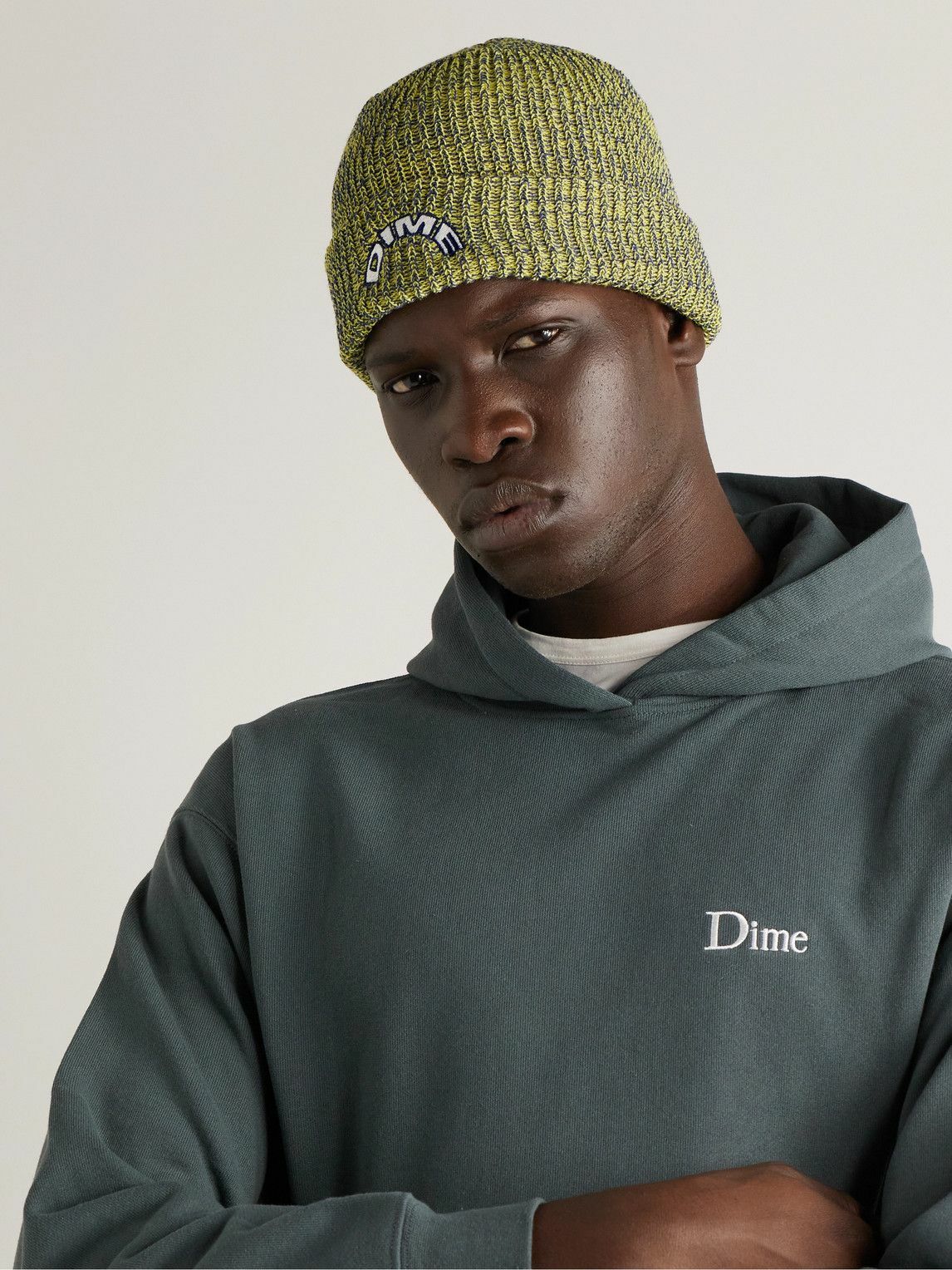 DIME - Arch Logo-Embroidered Knitted Beanie Dime