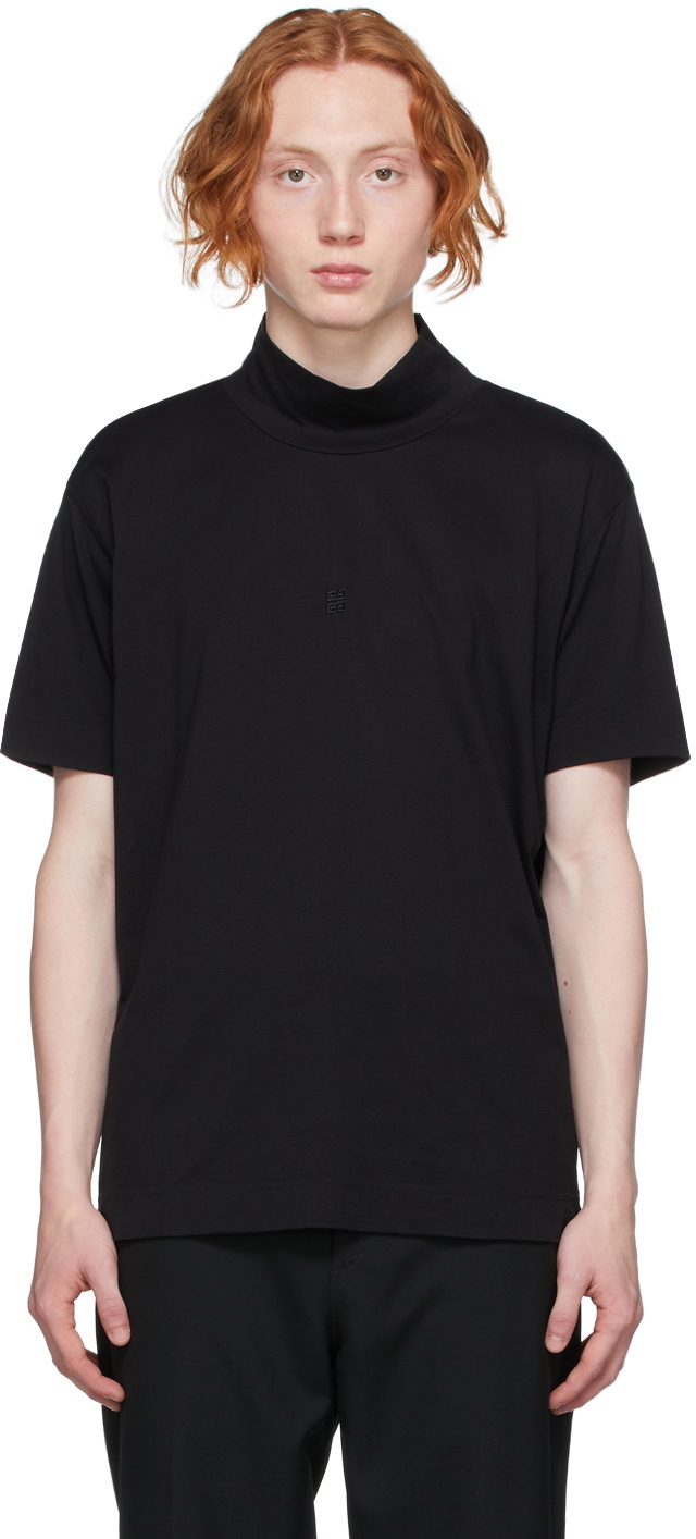 Givenchy Black Funnel Neck 4G T-Shirt Givenchy