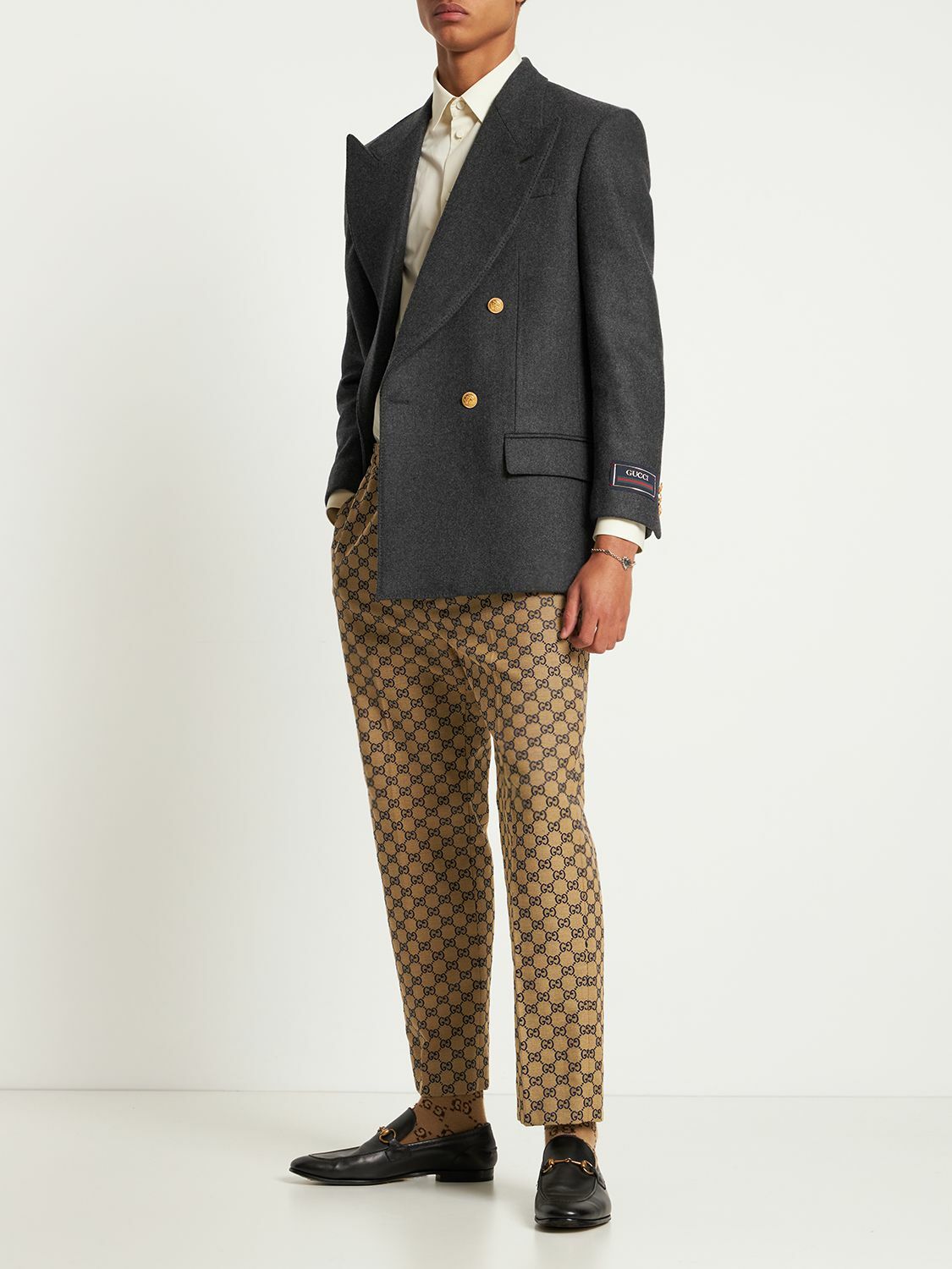 GUCCI - Double Breasted Wool Blend Jacket Gucci