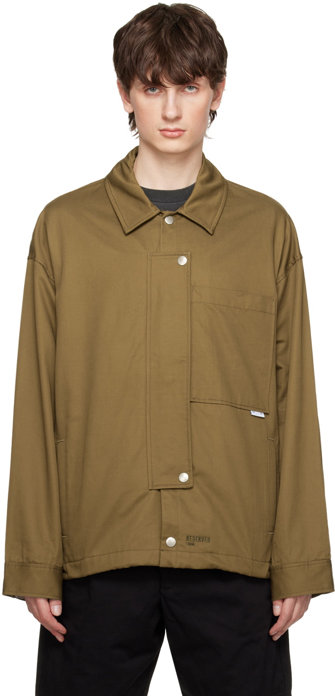 Izzue Brown Graphic Patch Jacket Izzue