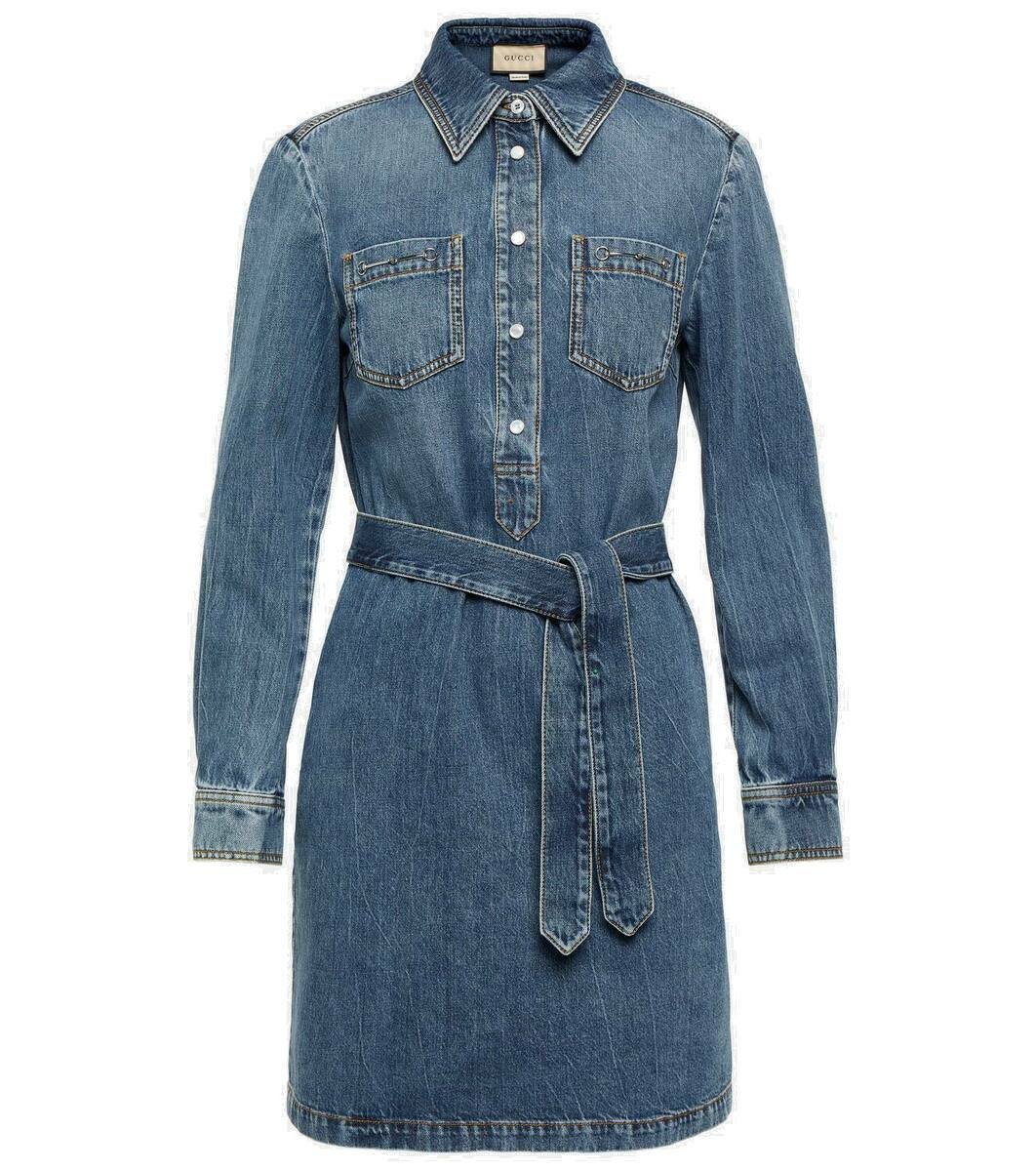 Gucci Horsebit denim shirt minidress Gucci