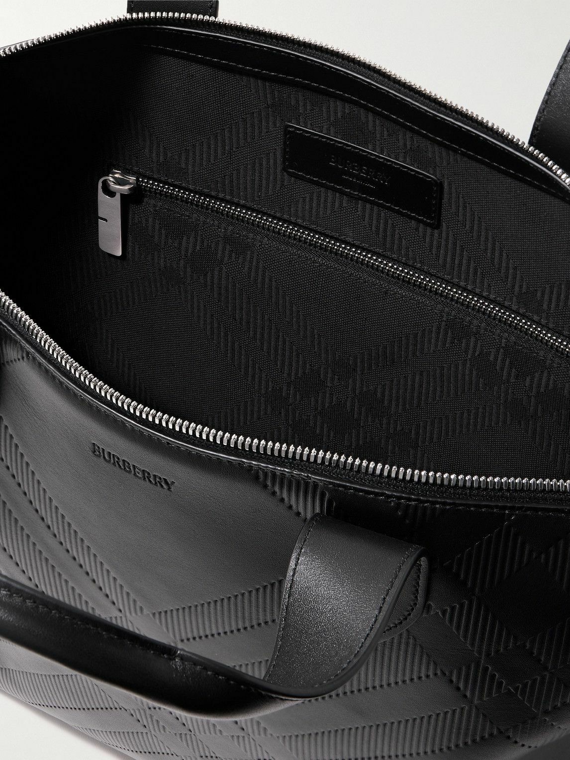Burberry - Embossed Leather Briefcase Burberry