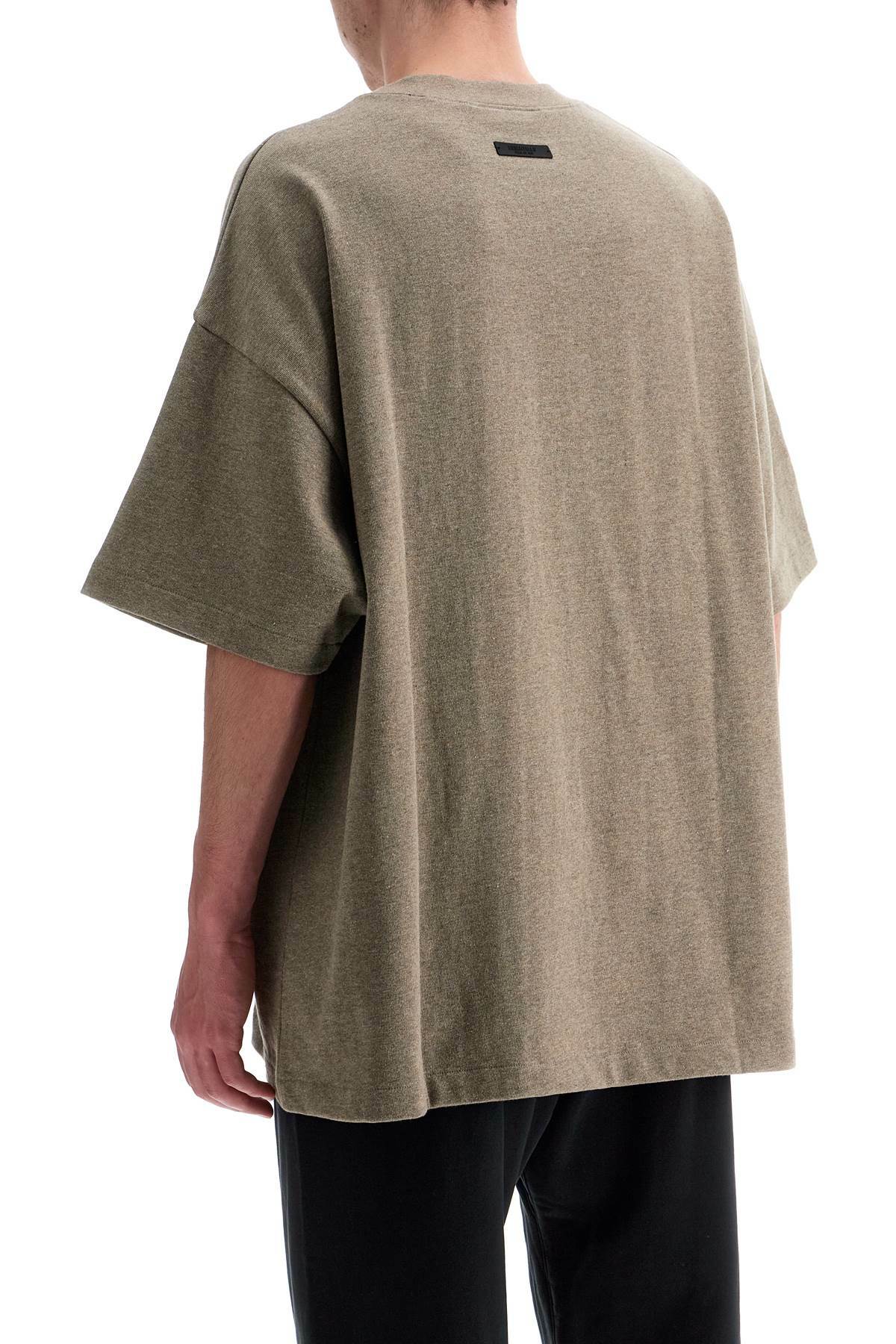 FEAR OF GOD ESSENTIALS heather grey cotton t-shirt with essentials logo ...