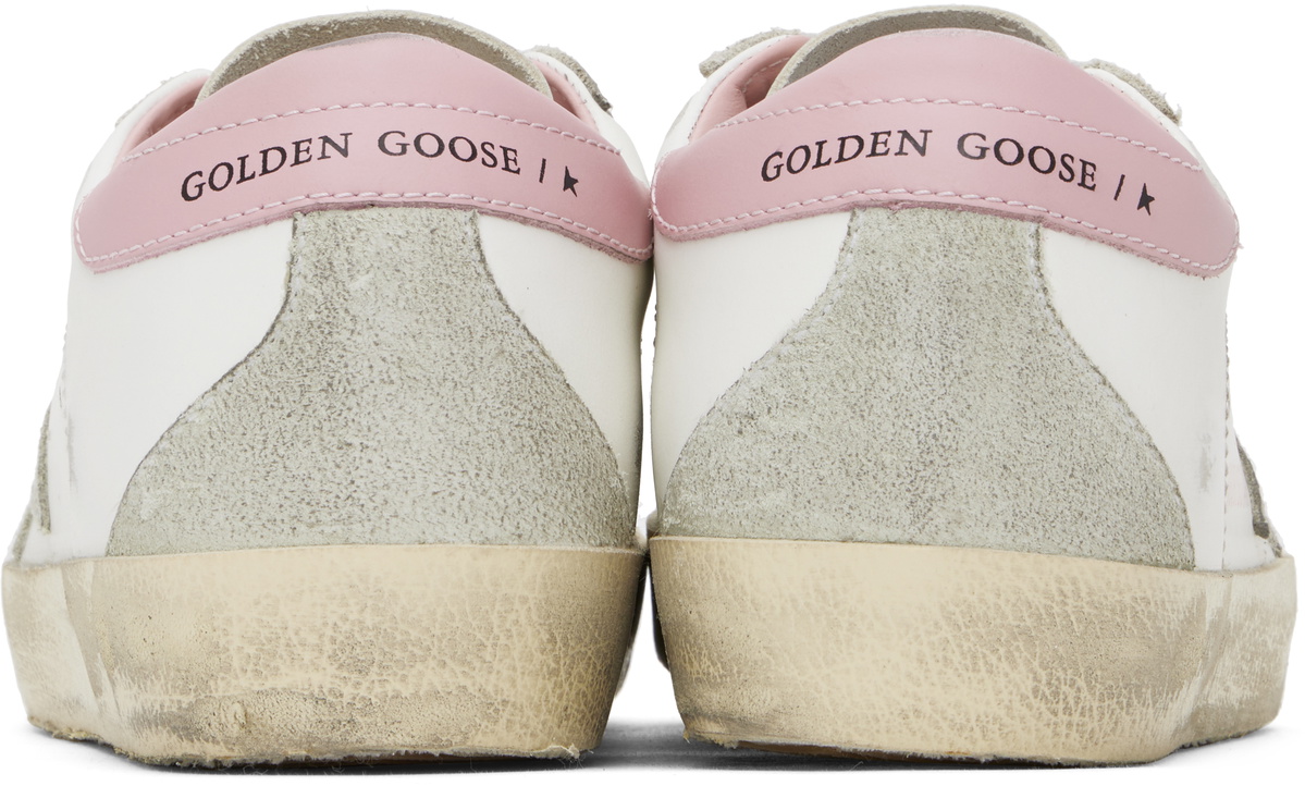 Golden Goose White & Gray Super-Star Sneakers Golden Goose Deluxe Brand