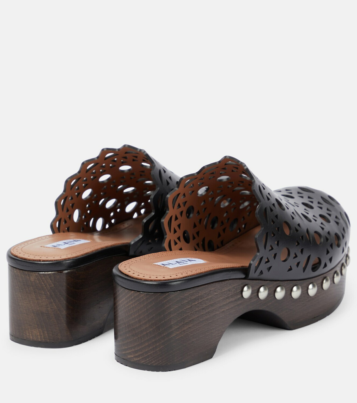 Alaïa Laser-cut leather clogs ALAÏA