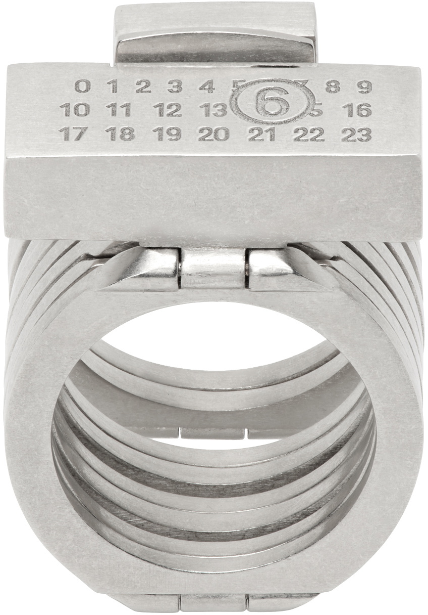 MM6 Maison Margiela Silver Expandable Ring MM6 Maison Margiela