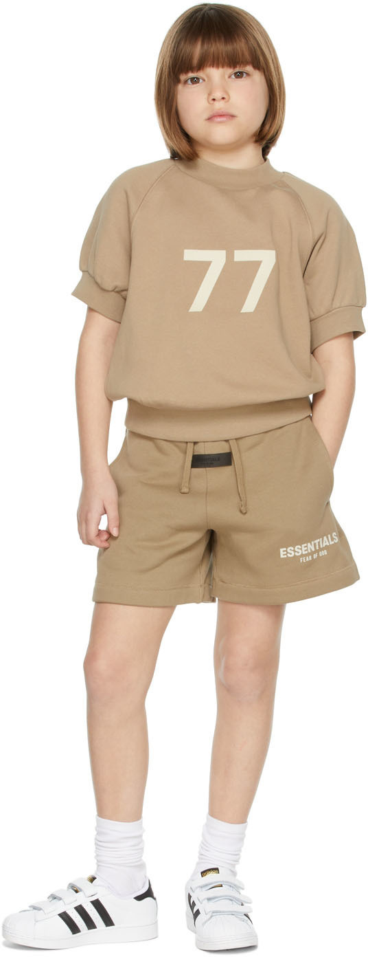 Essentials Kids Tan '77' Short Sleeve Sweatshirt Essentials