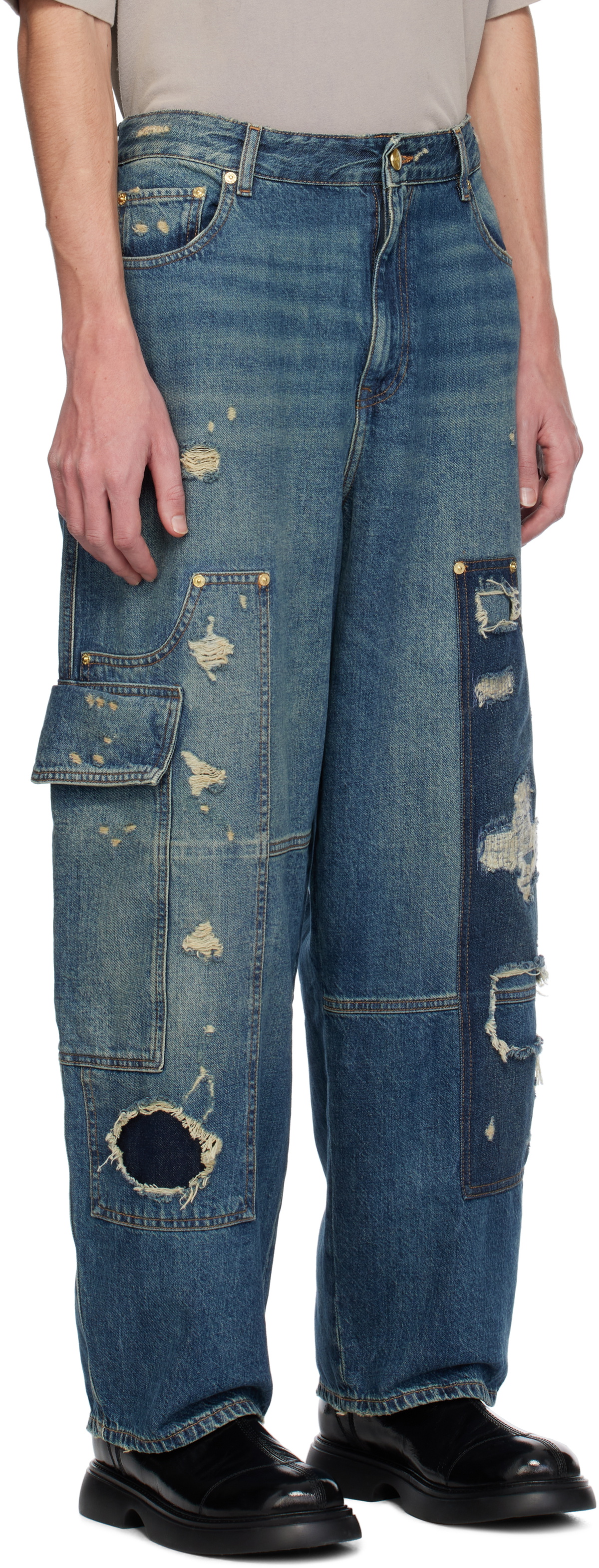 GANNI Blue Heavy Washed Carpenter Jeans GANNI