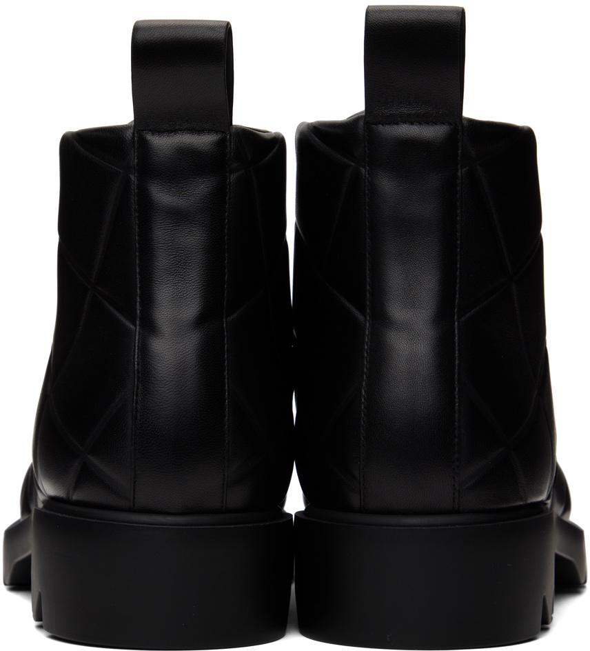 Bottega Veneta Black Strut Grid Boots Bottega Veneta