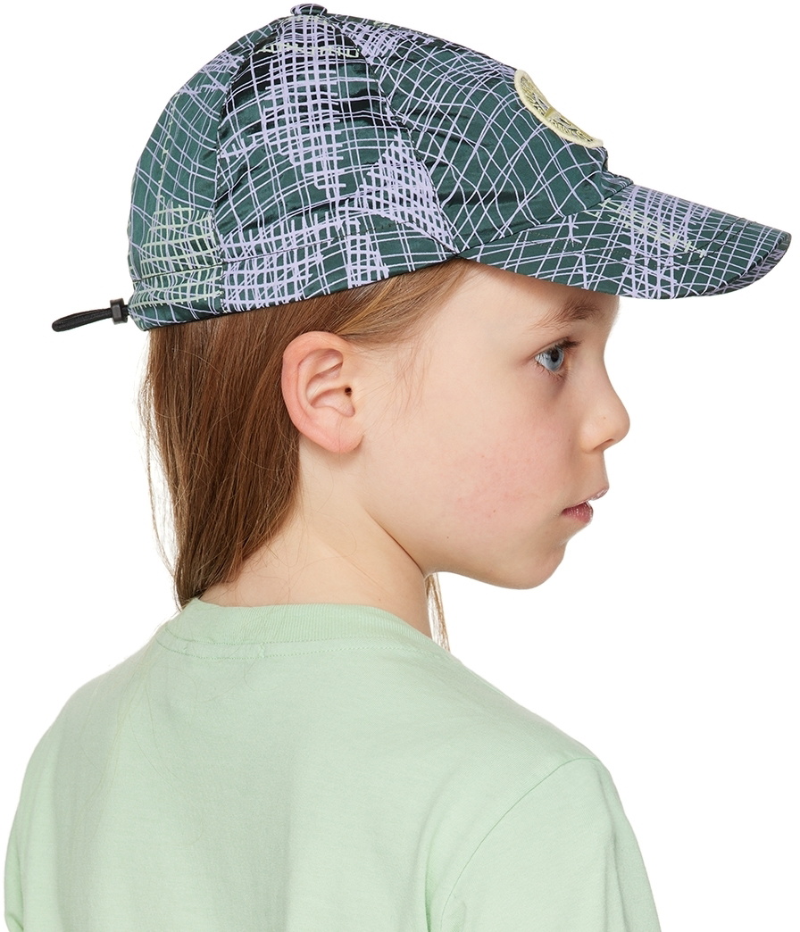 Stone Island Junior Kids Green Embroidered Cap Stone Island Junior
