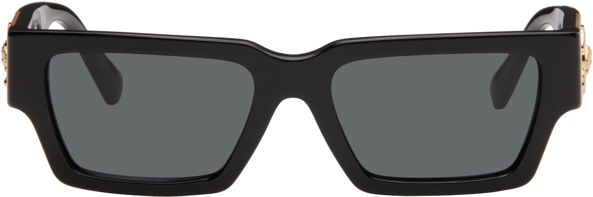 Versace Black Rectangle Acetate Sunglasses Versace