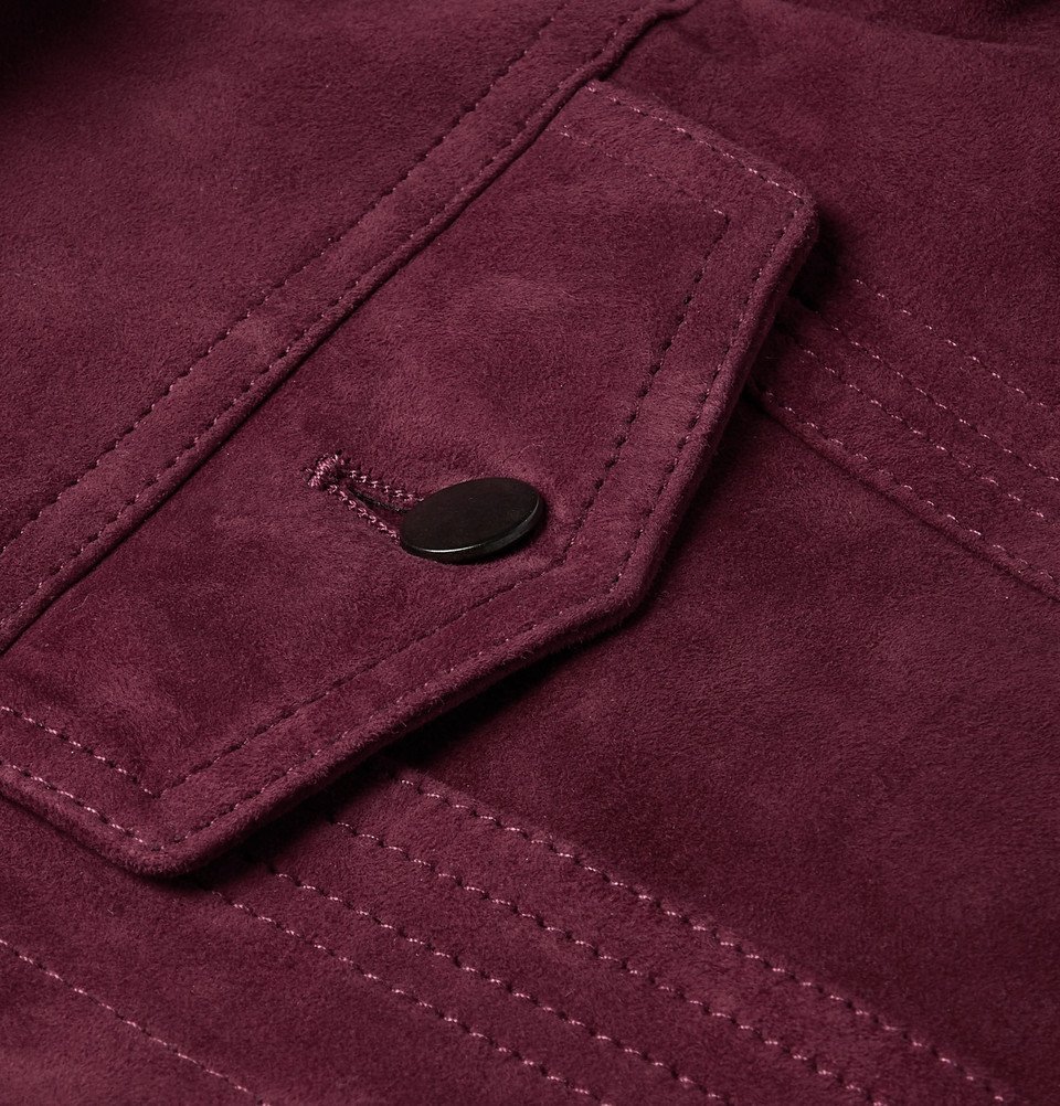 Valstar - Suede Trucker Jacket - Burgundy Valstarino