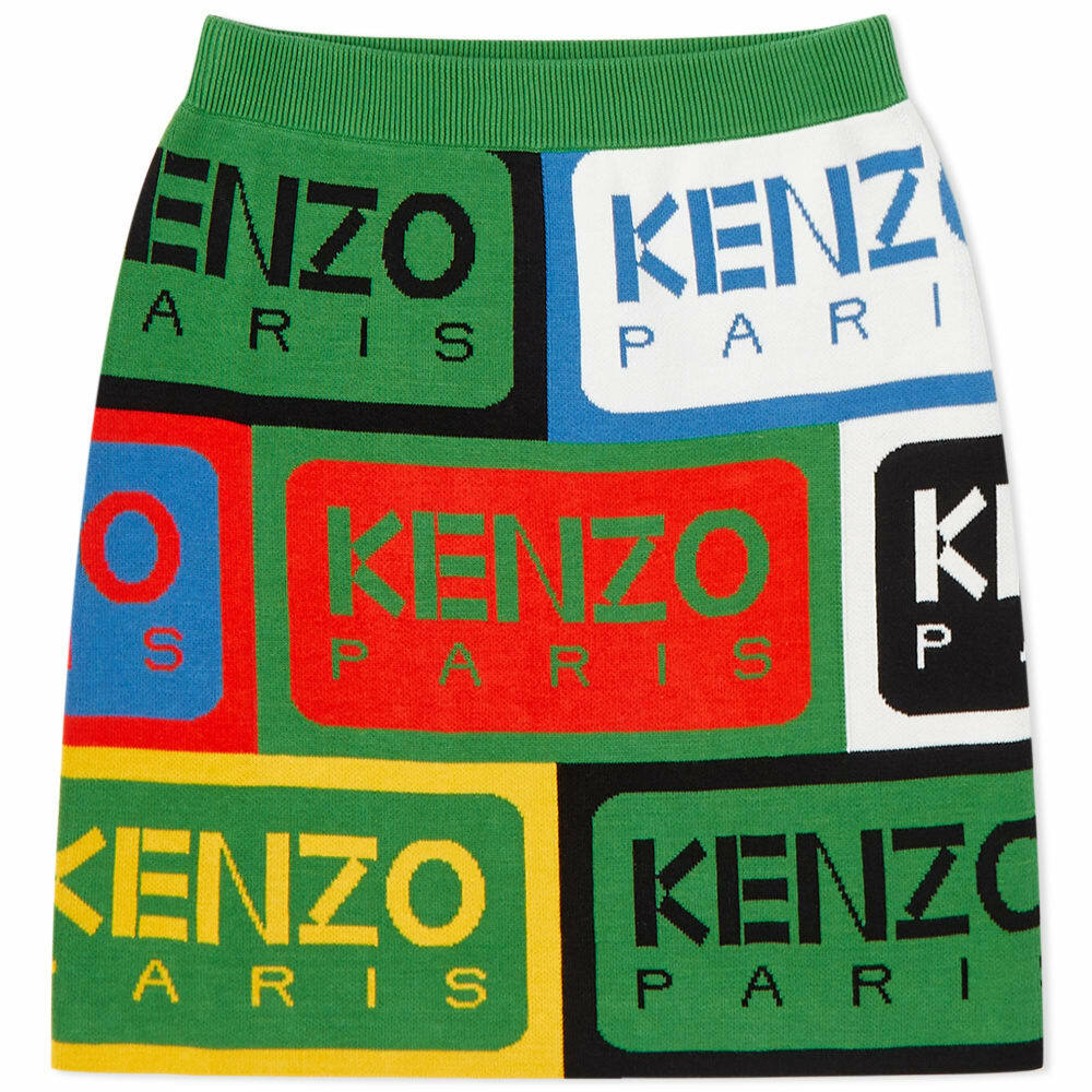 Kenzo Women's All Over Paris Label Mini Skirt in Multicolor Kenzo