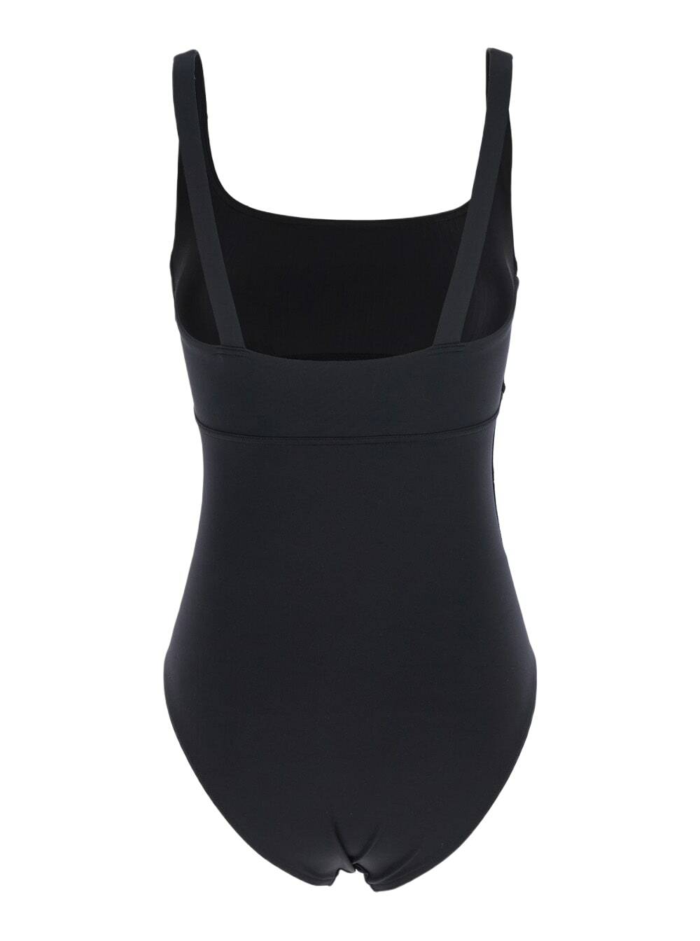 Eres arnaque Black Swimsuit With Front And Rear Square Neck In Tech ...