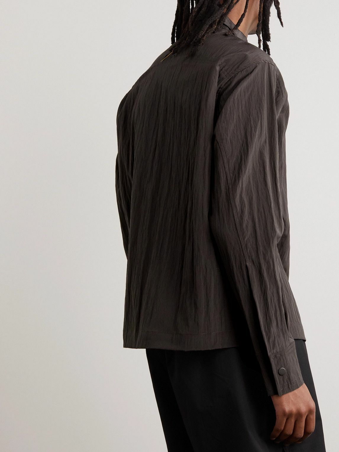 AIREI - Crinkled Wool-Blend Shirt - Black AIREI