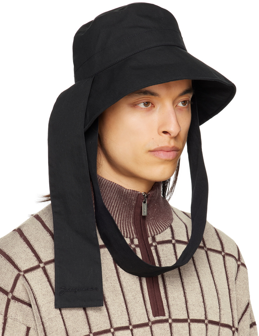 Jacquemus Navy Le Raphia 'Le Bob Bando' Bucket Hat Jacquemus