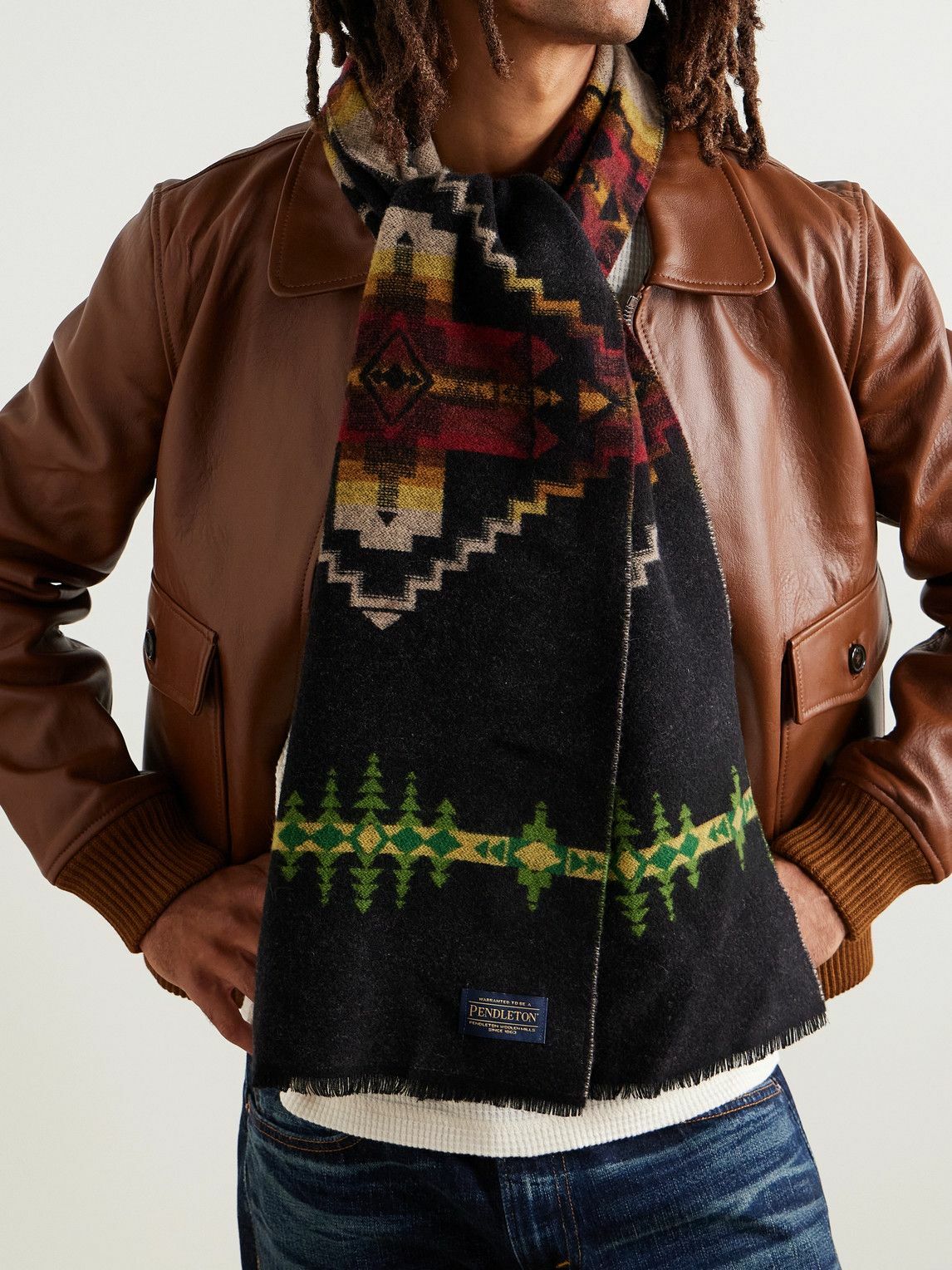 Pendleton - Four Corners Jacquard-Knit Wool Scarf Pendleton