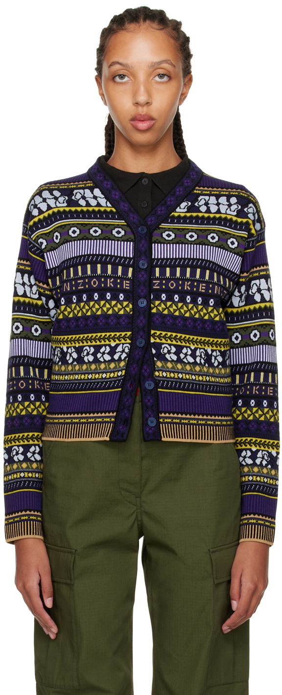 Kenzo Purple Kenzo Paris Y-Neck Cardigan Kenzo