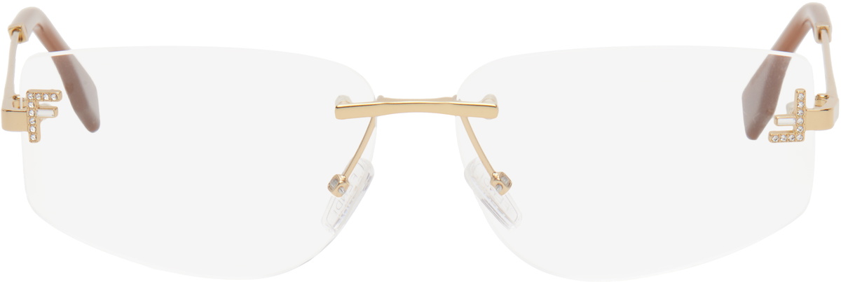 Fendi Gold First Crystal Glasses Fendi