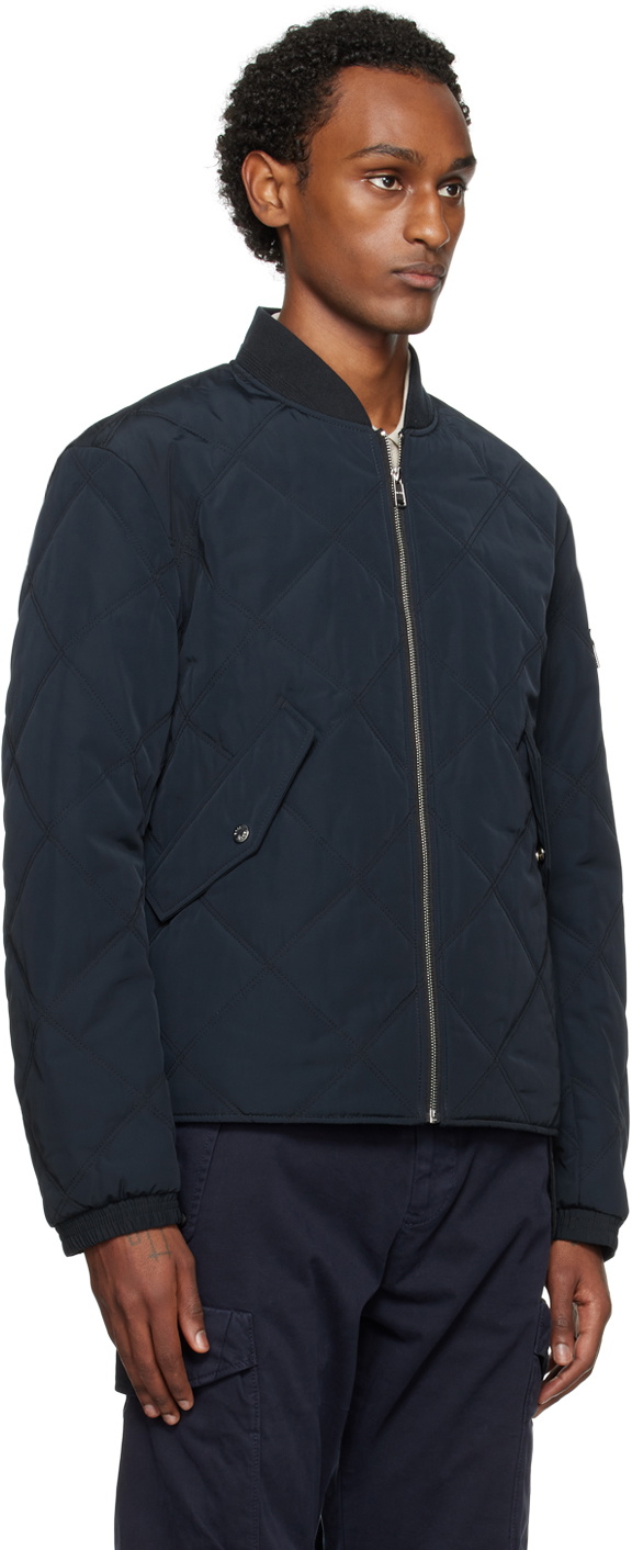 BOSS Navy Caramo Bomber Jacket BOSS