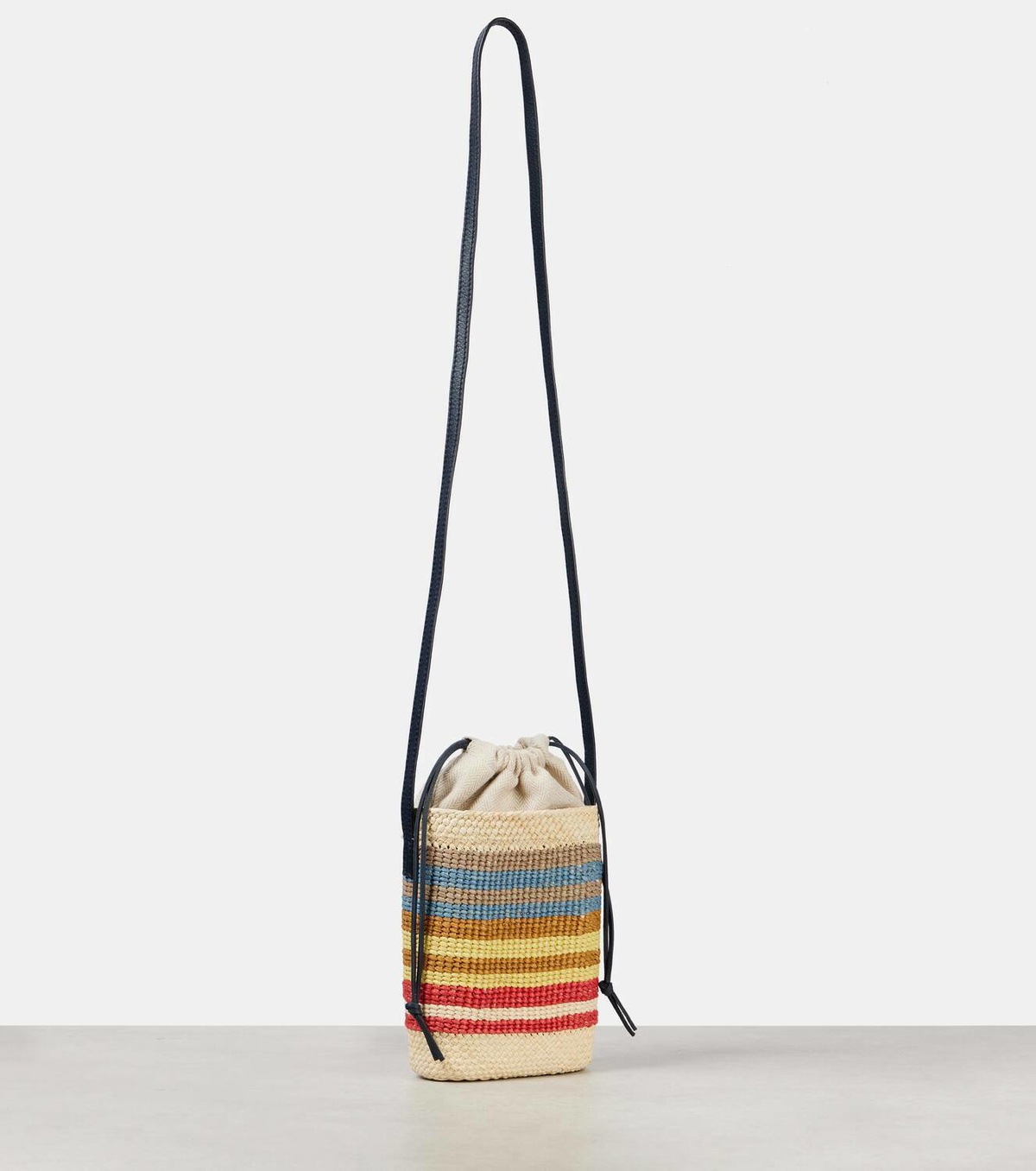 Loewe Anagram striped raffia phone pouch Loewe