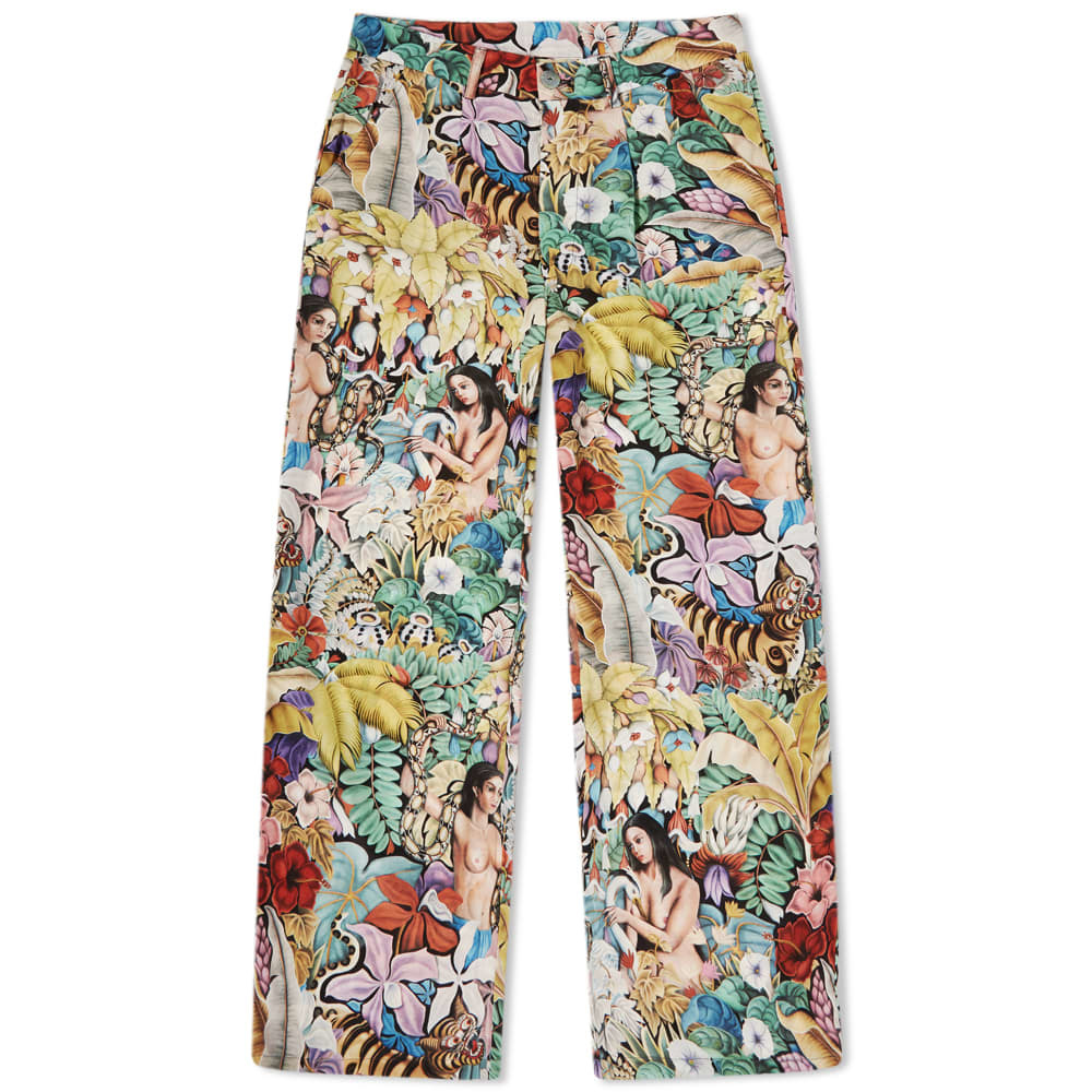 Endless Joy All Over Floral Print Satin Silk Trouser Endless Joy