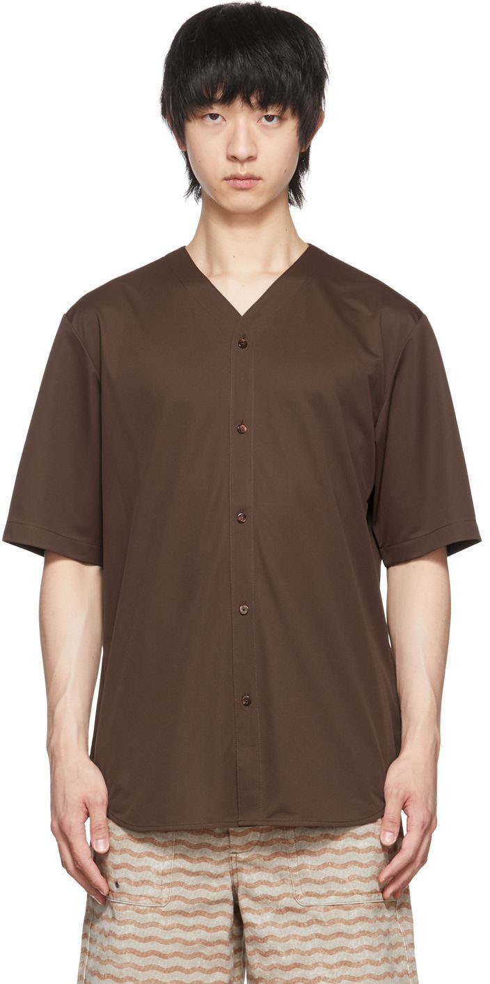 Acne Studios Brown Polyester Shirt Acne Studios
