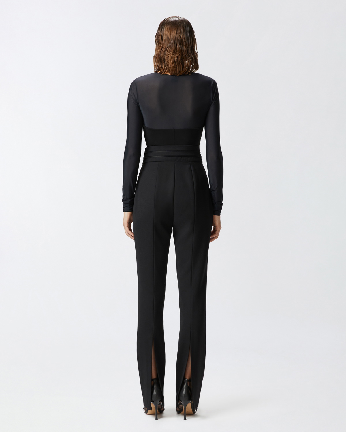 Pinko Elegant Trousers With Slits At The Back Limo Black Pinko