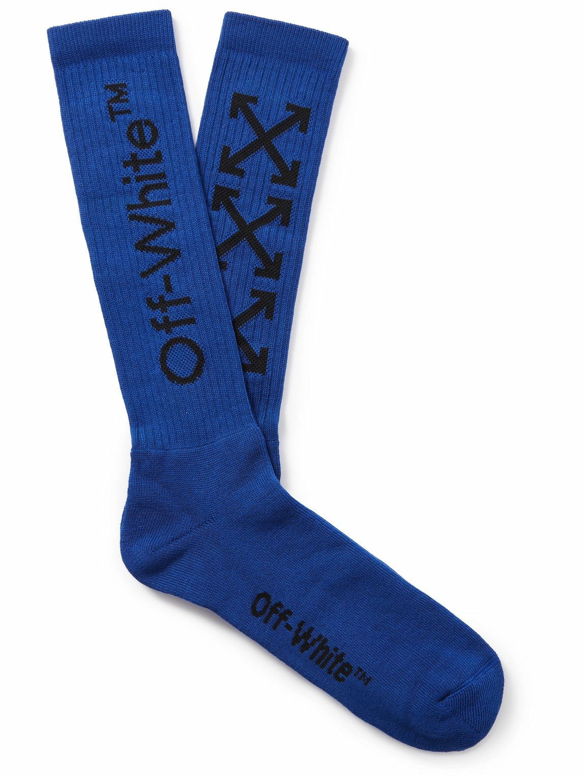 Off-White - Logo-Jacquard Ribbed Cotton-Blend Socks Off-White