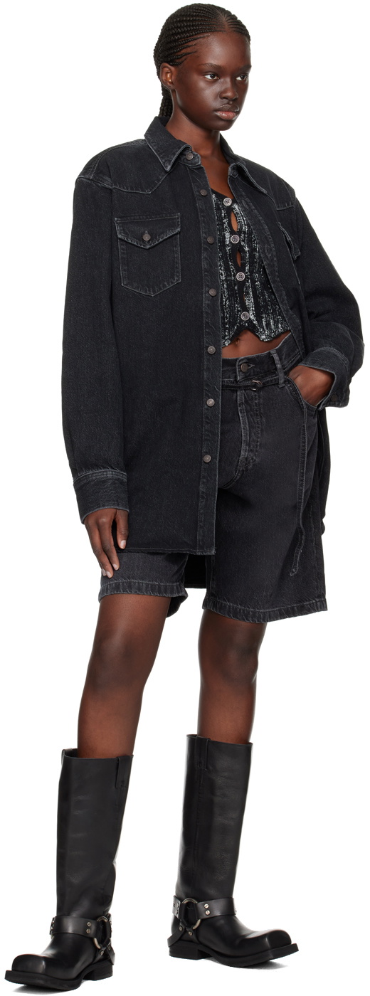 Acne Studios Black Faded Denim Shirt Acne Studios