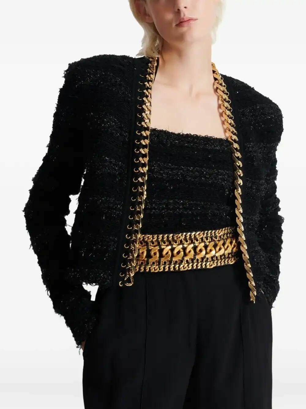 Balmain Chain-Detailing Knitted Jacket Balmain