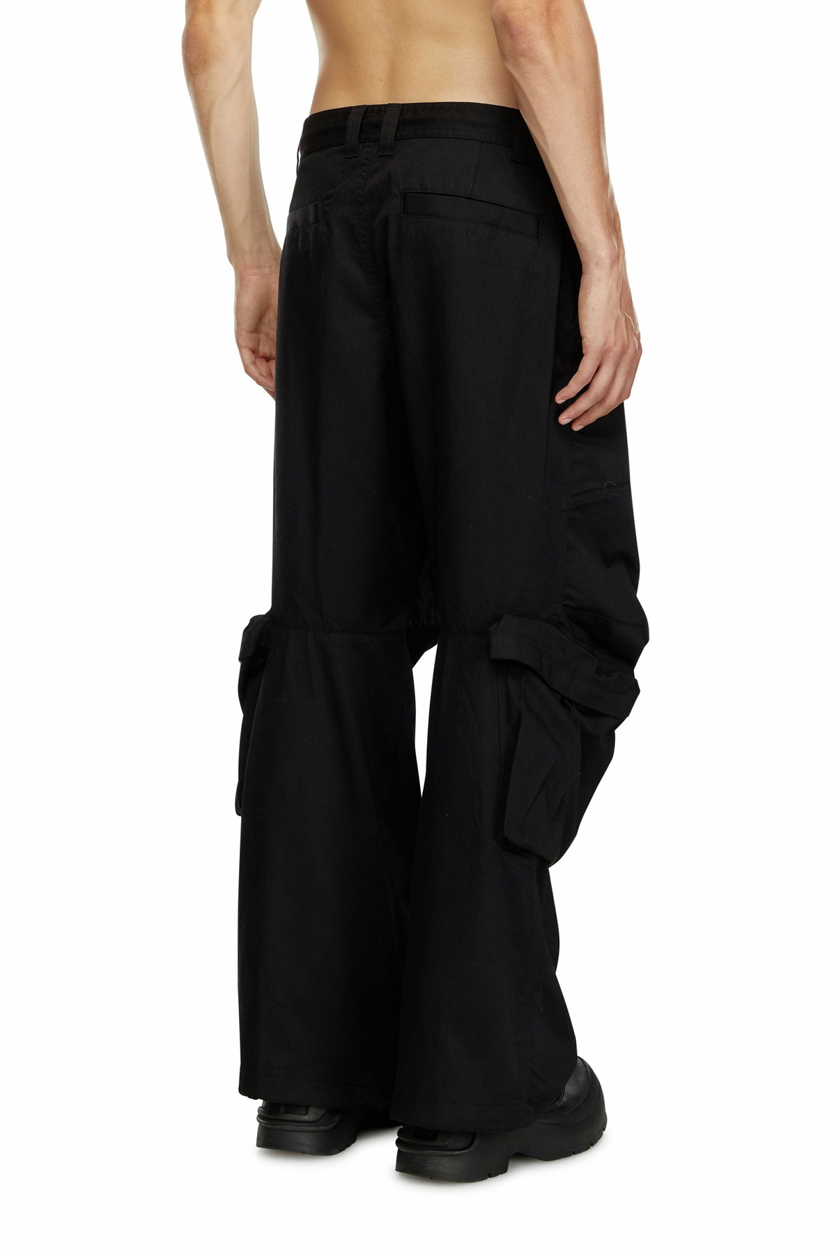 Diesel Cargo pants in technical cotton twill - Pants Mens in Black Diesel