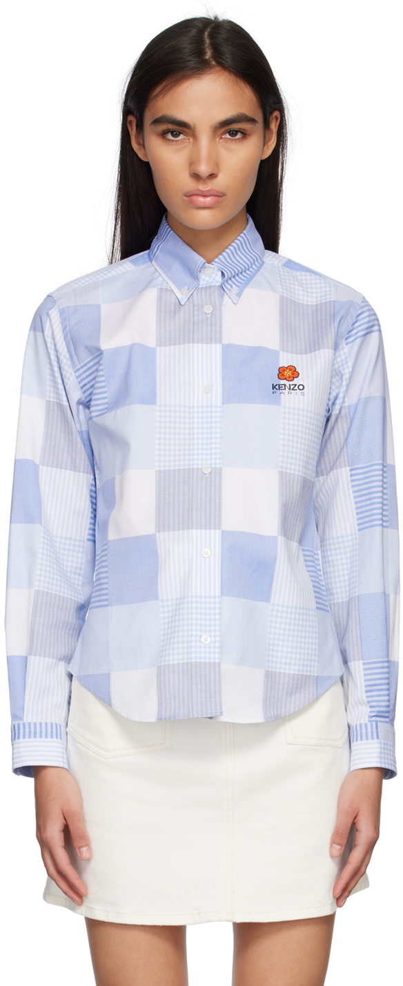 Kenzo Blue Kenzo Paris Patchwork Shirt Kenzo