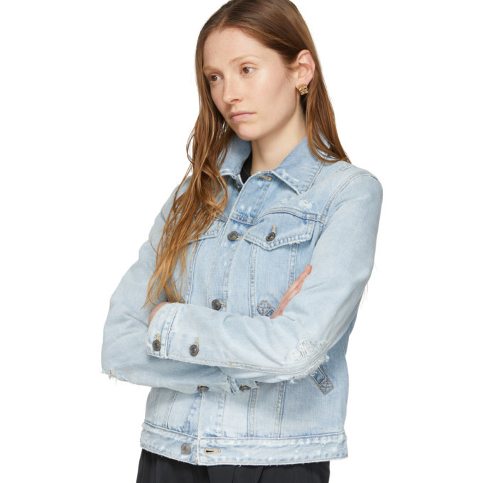 Givenchy Blue Denim Stamped Logo Regular-Fit Jacket Givenchy