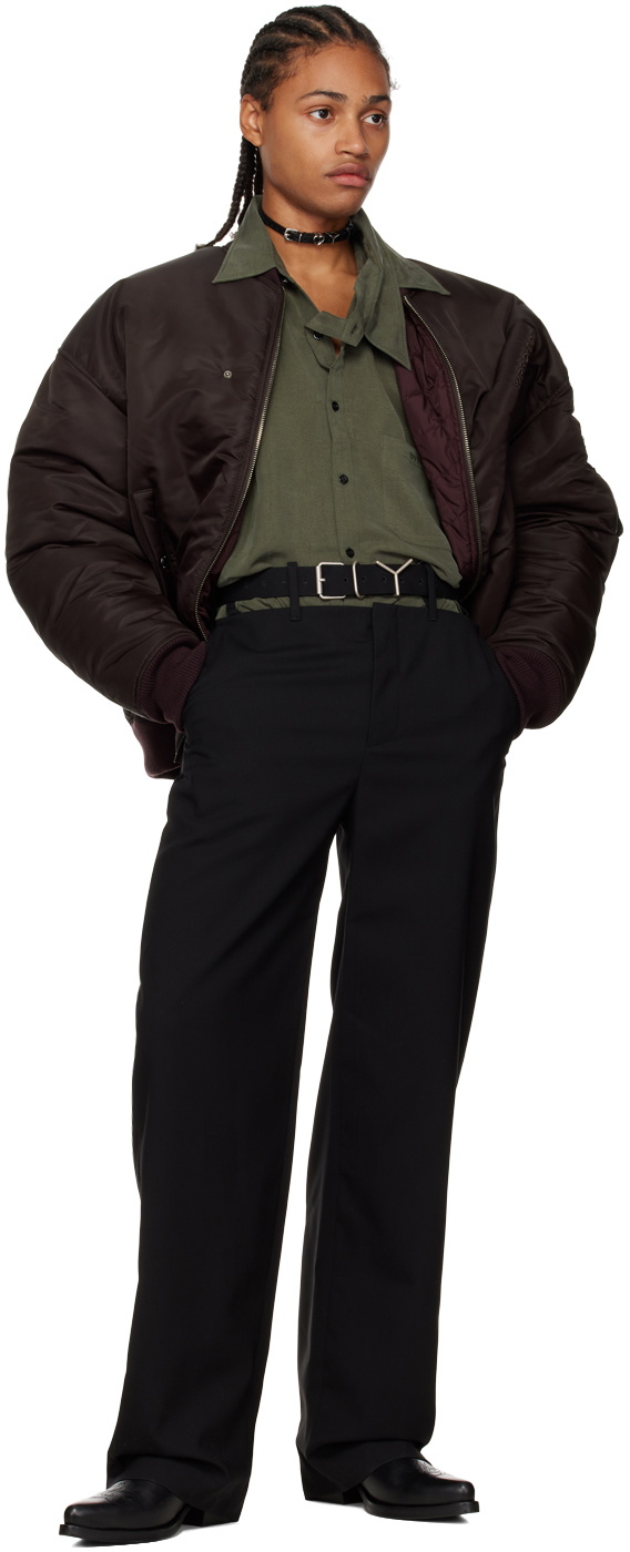 Y/Project Khaki Asymmetric Collar Shirt Y/Project