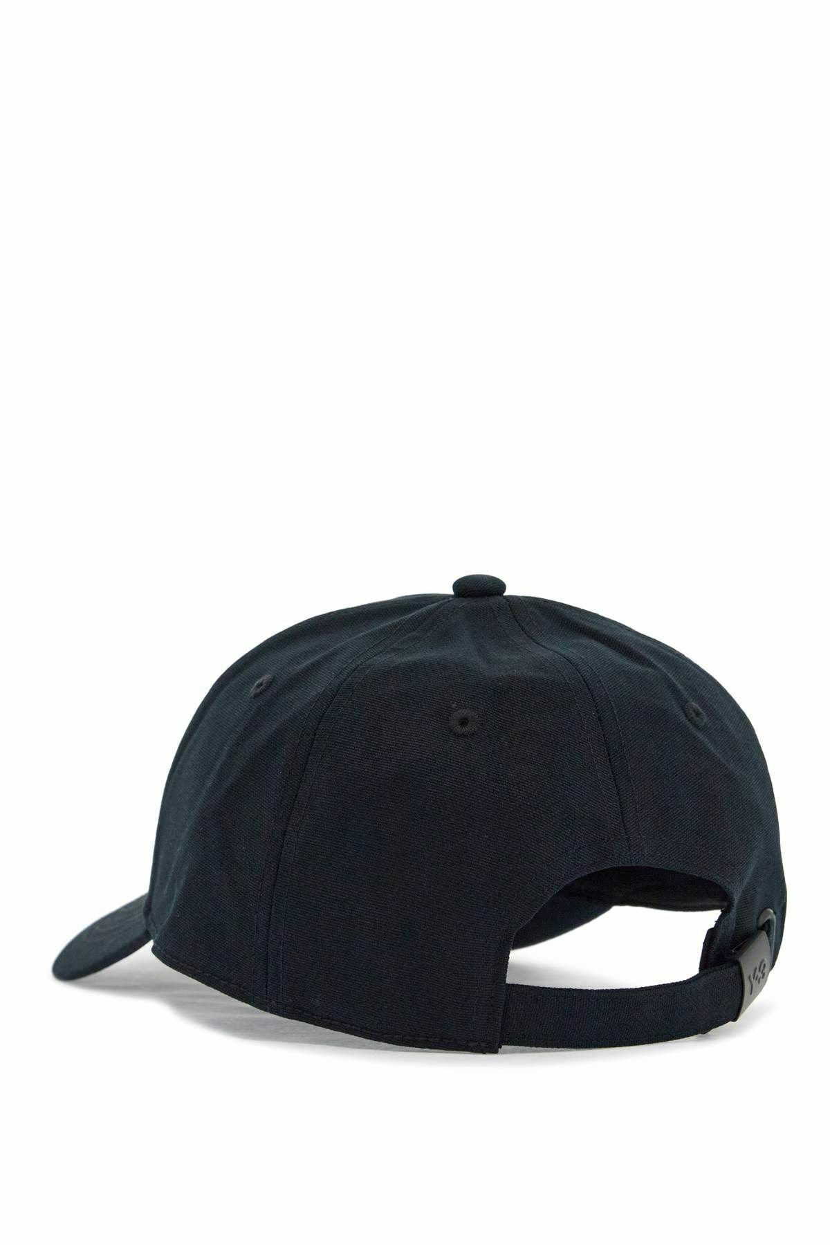 Y-3 black cotton baseball cap with curved brim adjustable Black Y-3