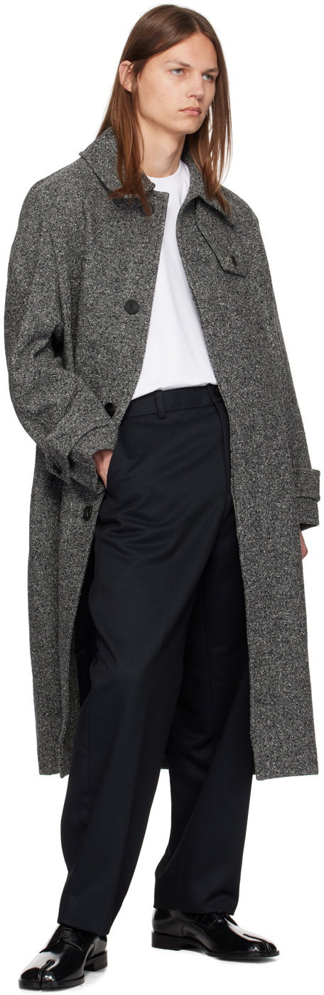 Solid Homme Gray Plaque Coat Solid Homme