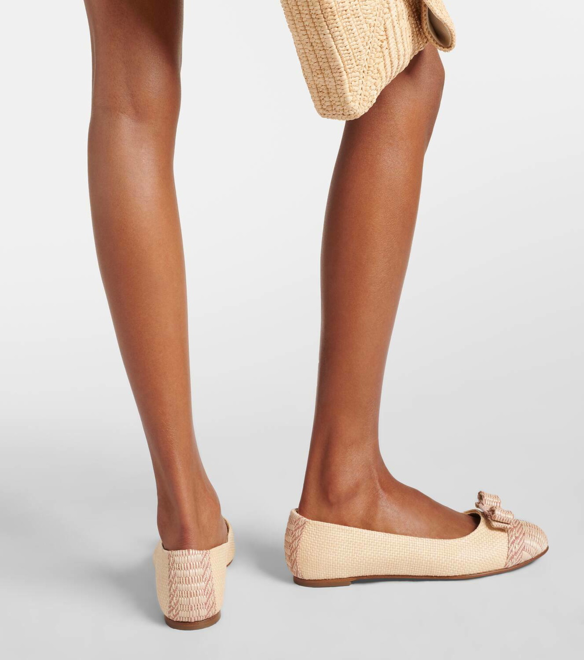 Ferragamo Varina raffia-effect ballet flats Salvatore Ferragamo