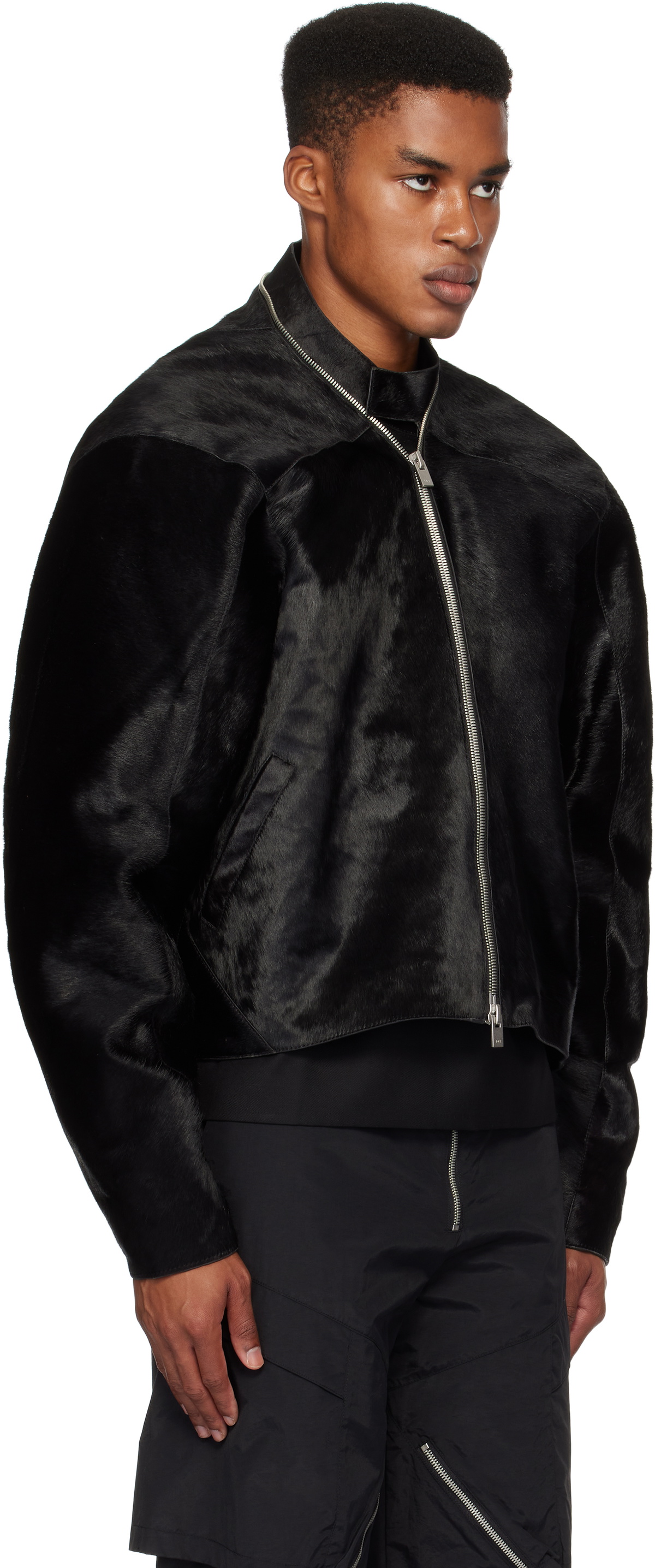 HELIOT EMIL Black Lorica Leather Jacket Heliot Emil