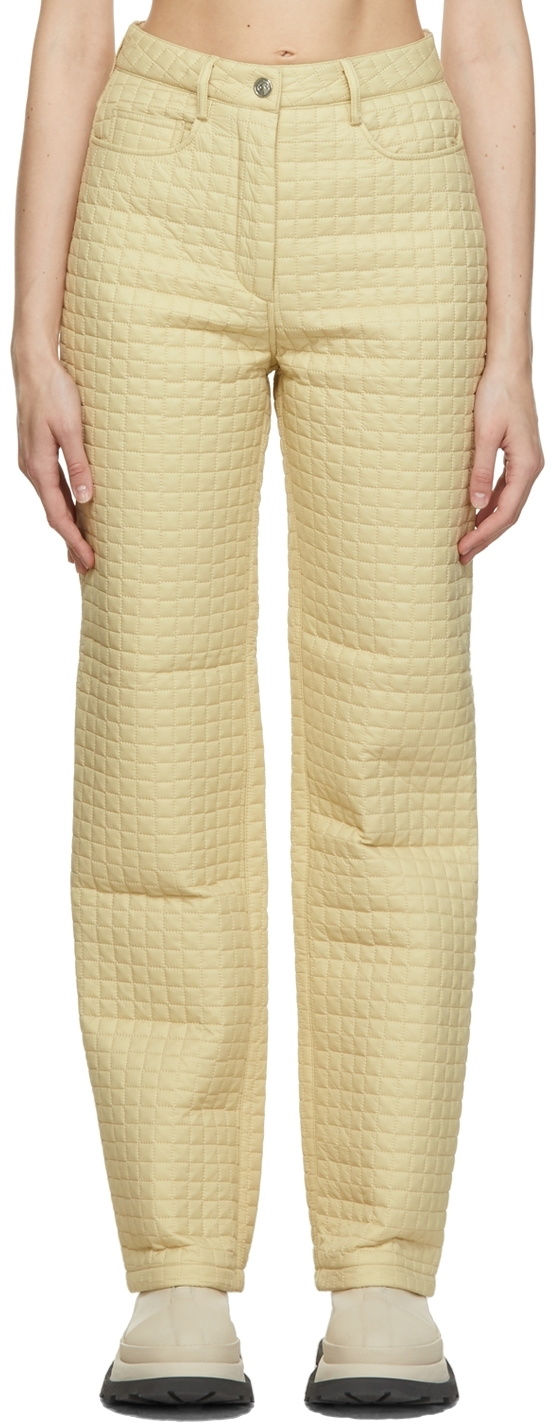 REMAIN Birger Christensen Yellow Merilynn Quilt Trousers REMAIN Birger ...