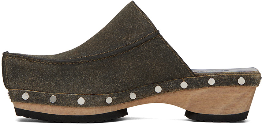 Eckhaus Latta Gray Wood Clogs Eckhaus Latta